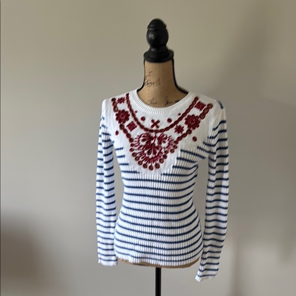 RED Valentino | Tops | Red Valentino Size Medium Striped White And Red ...